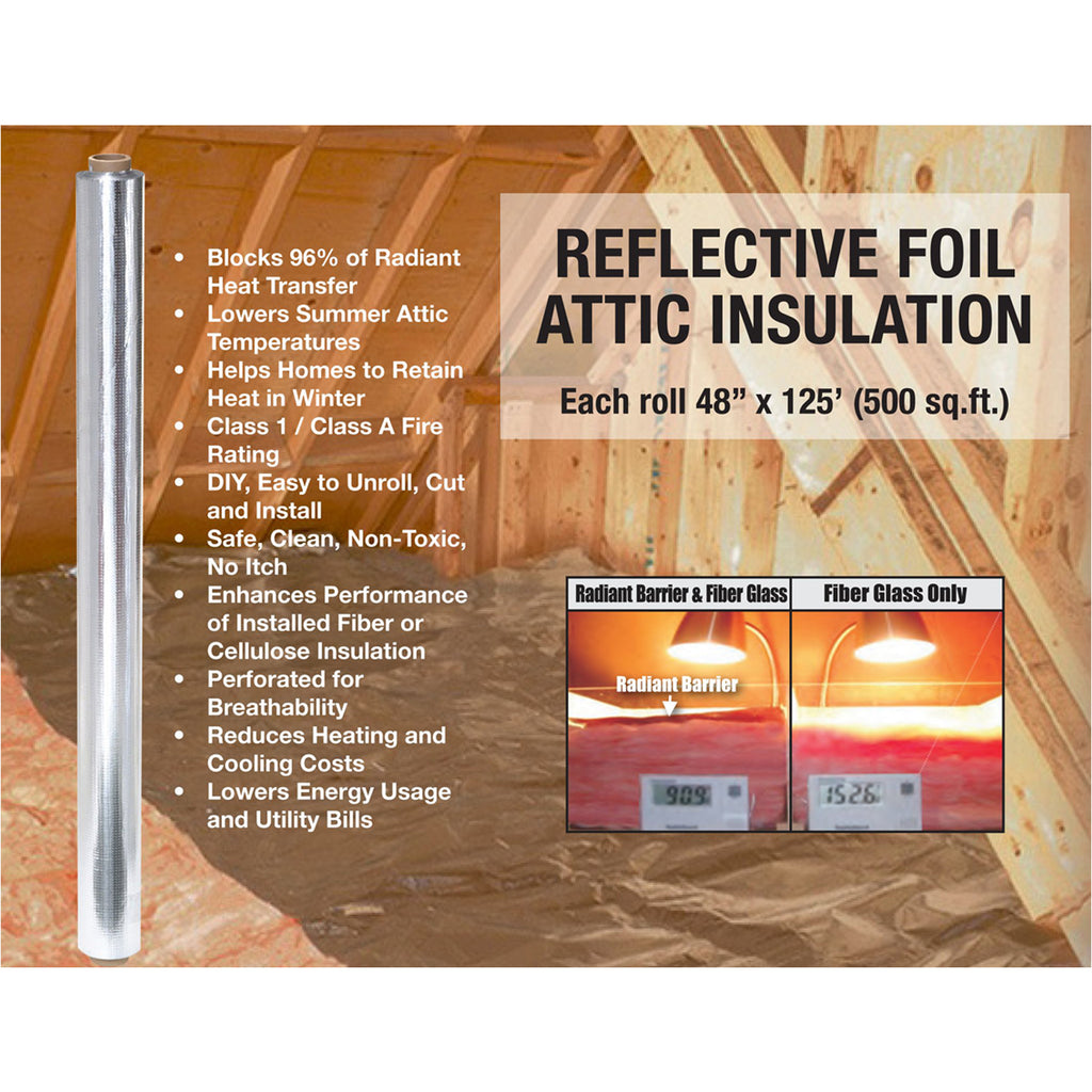 Attic Reflective Foil Radiant Barrier 48″ x 125′ – Save On Energy Kits ...